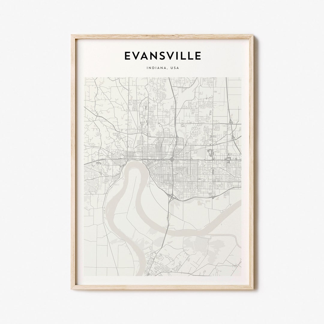 Evansville Map Poster, Evansville Map Print, Evansville Personalized ... Evansville Map Poster, Evansville Map Print, Evansville Personalized ...