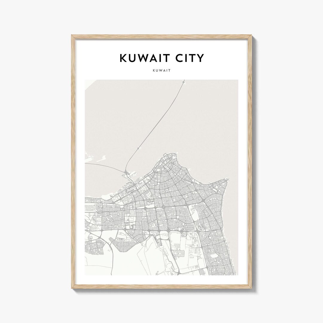 Kuwait City Map Poster, Kuwait City Map Print, Kuwait City Travel Wall ...