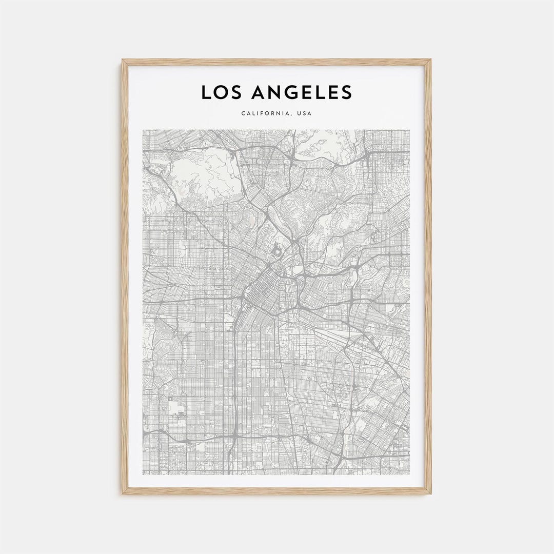 Los Angeles Map Poster, Los Angeles Map Print, Los Angeles Personalized ...