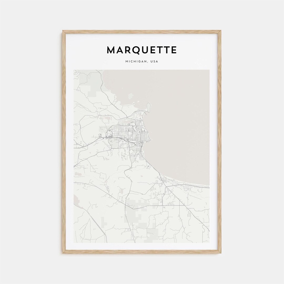 Marquette Map Poster, Marquette Map Print, Marquette Travel Wall Art ...