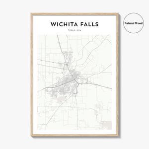 Wichita Falls Map Poster, Wichita Falls Map Print, Wichita Falls Travel ...