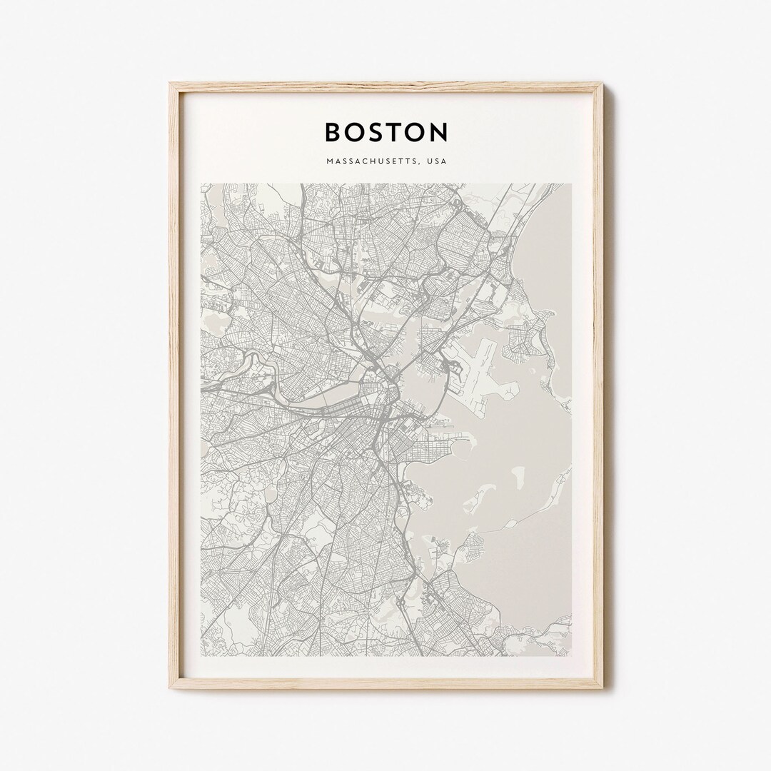 Boston Map Poster, Boston Map Print, Boston Personalized Map Art ...