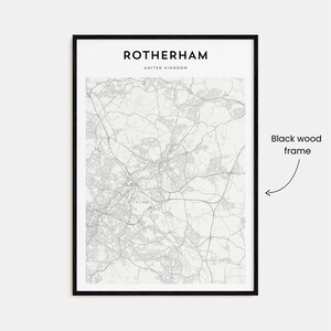 Rotherham Map Poster, Rotherham Map Print, Rotherham Personalized Map ...