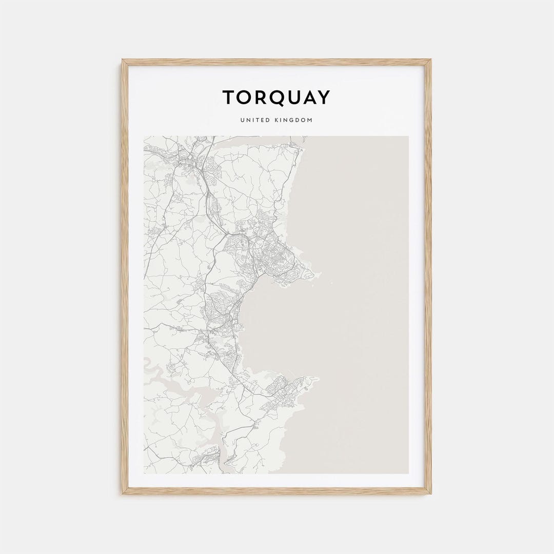 Torquay United Kingdom Map Poster, Torquay Map Print, Torquay Travel ...