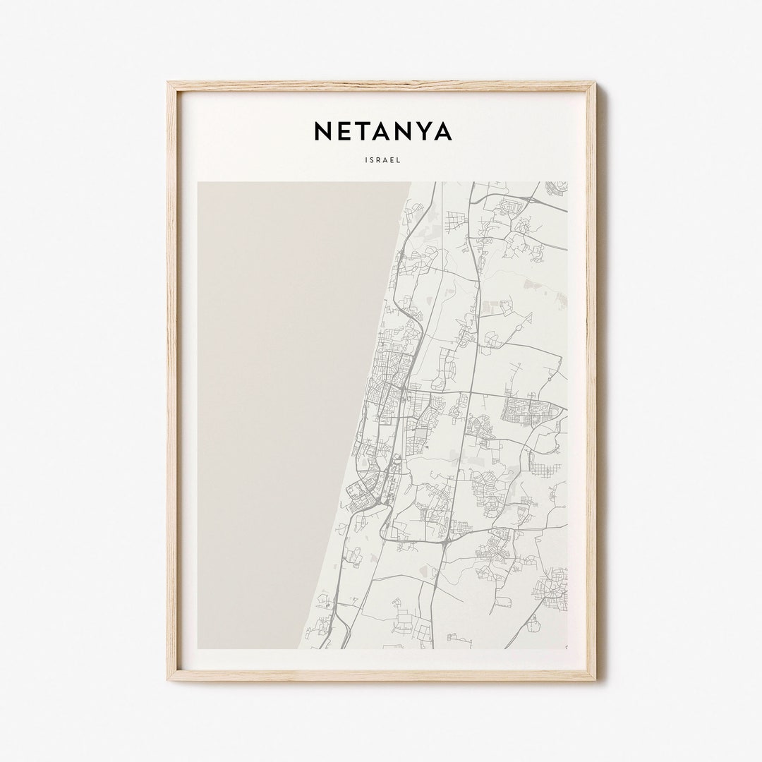 Netanya Map Poster, Netanya Map Print, Netanya Personalized Map Art ...