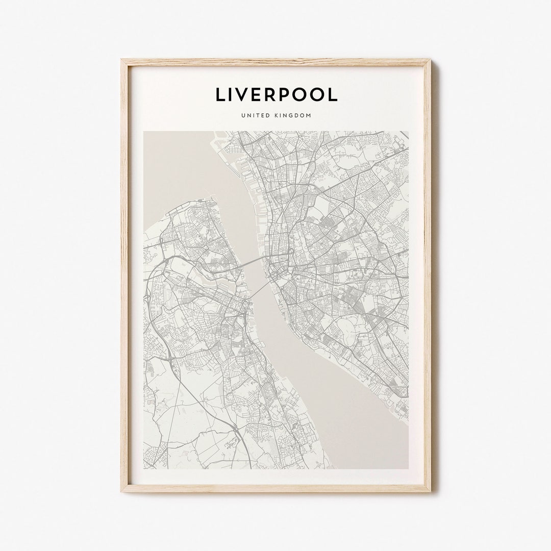 Liverpool Map Poster, Liverpool Map Print, Liverpool Personalized Map ...
