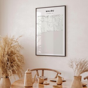 Malibu Map Poster, Malibu Map Print, Malibu Travel Wall Art, Malibu ...