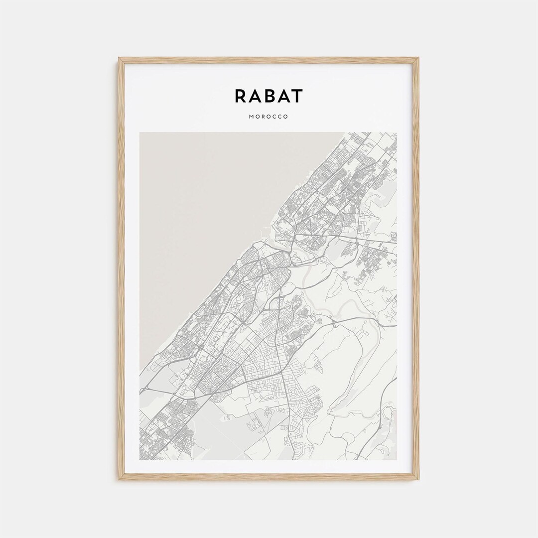 Rabat Map Poster, Rabat Map Print, Rabat Travel Wall Art, Rabat ...