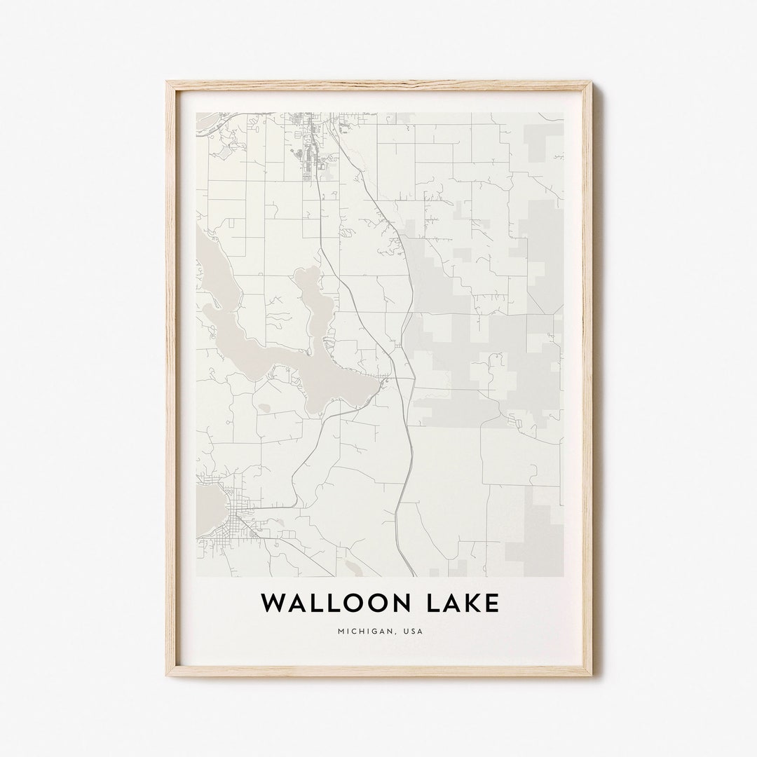 Buy Map of Walloon Lake Walloon Lake Map Print Walloon Lake Map Online ...