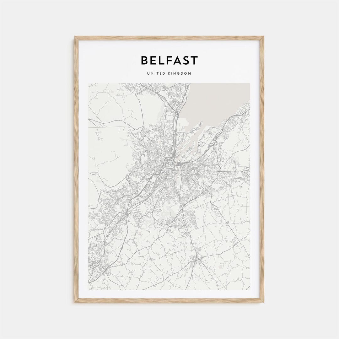 Belfast Map Poster, Belfast Map Print, Belfast Travel Wall Art, Belfast ...