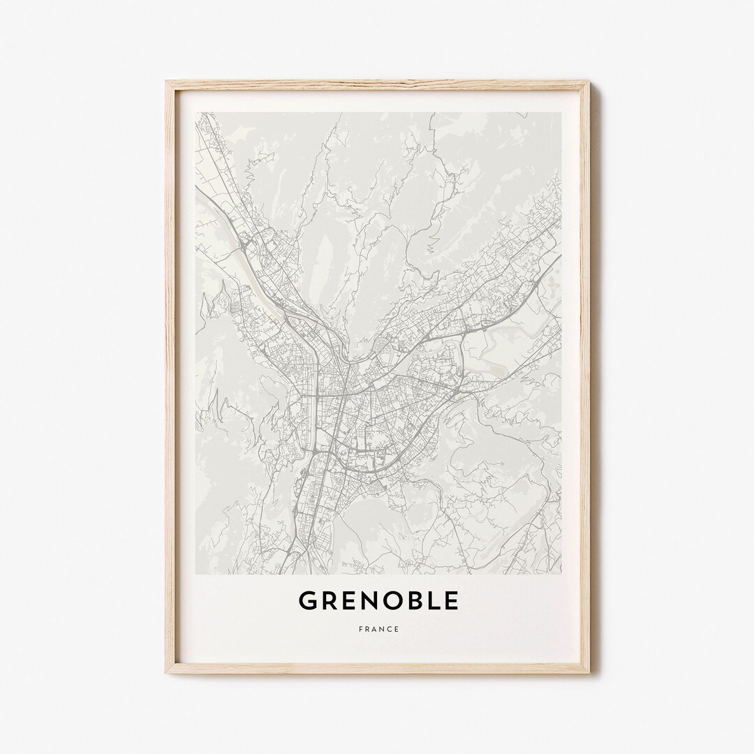 Map of Grenoble Grenoble Map Print Grenoble Map Poster City - Etsy
