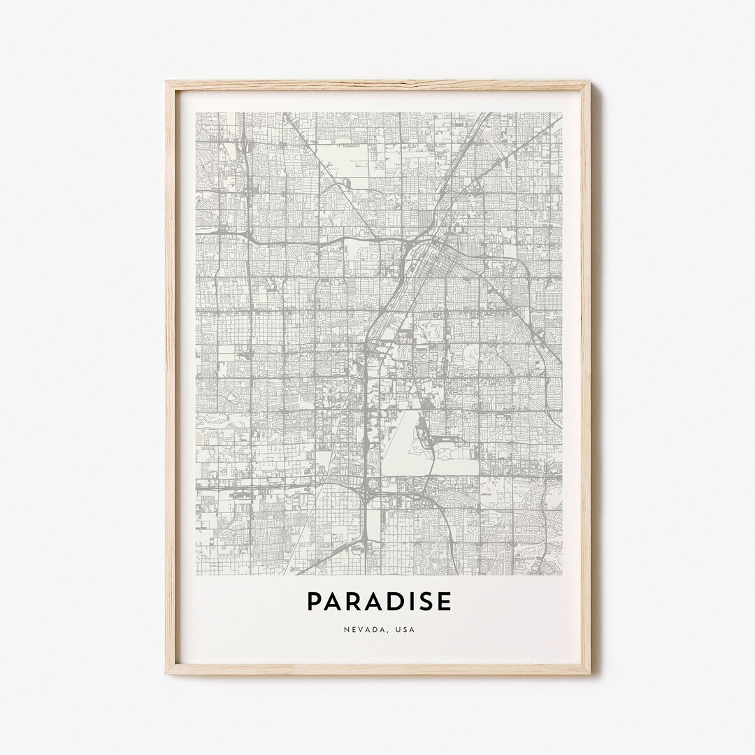 Map of Paradise Paradise Map Print Paradise Map Poster City - Etsy