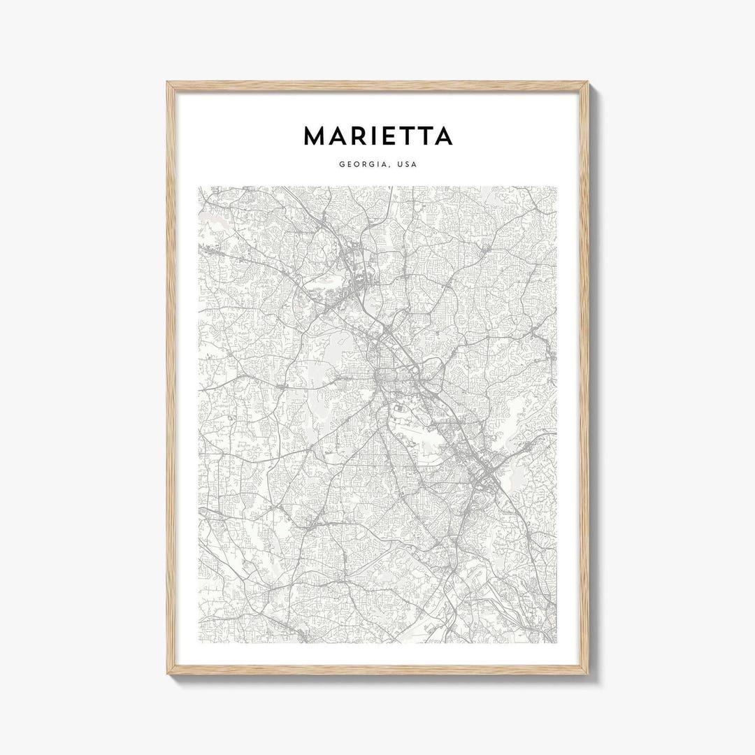 Marietta Georgia Map Print: Modern Cityscape Wall Art - Etsy