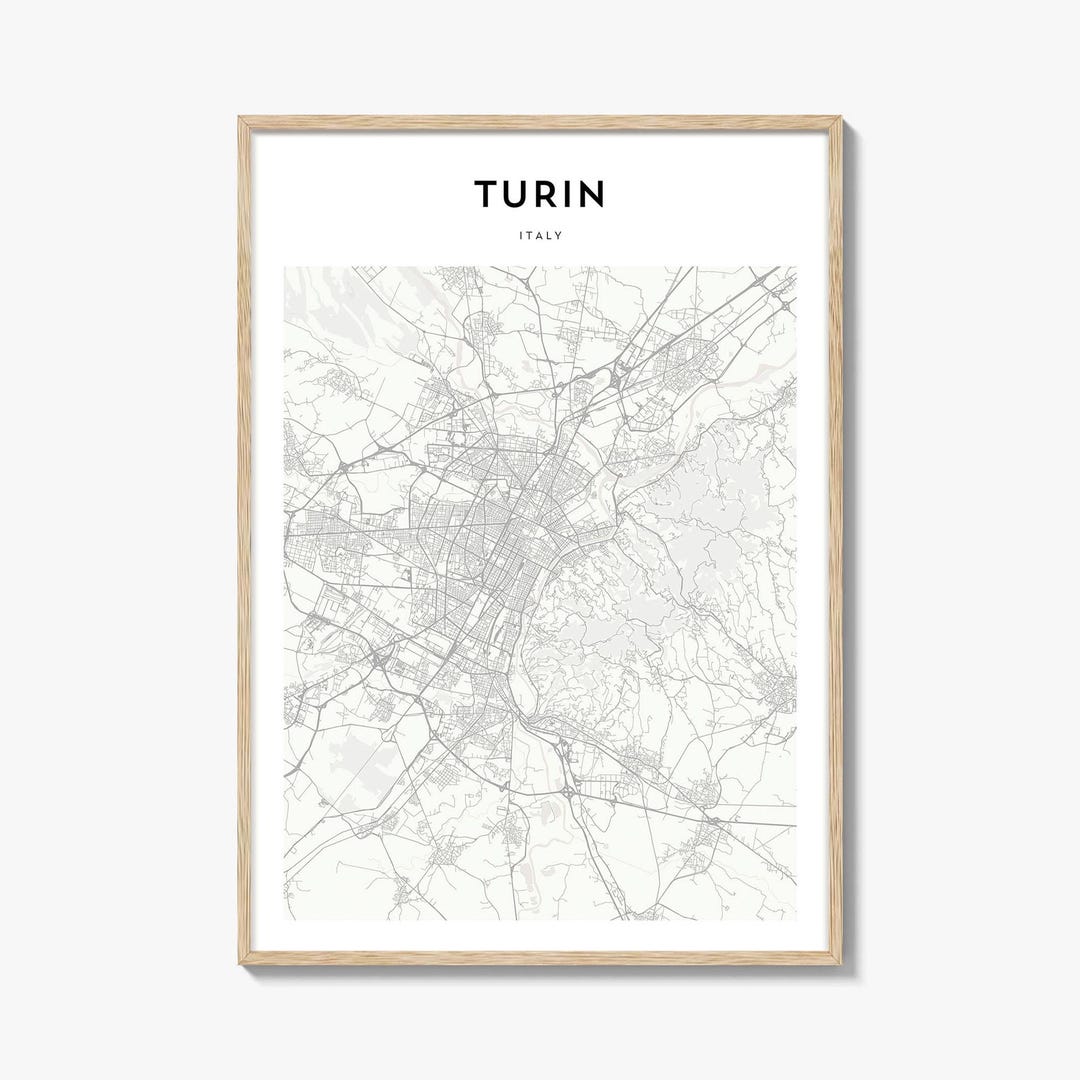 Turin Map Poster, Turin Map Print, Turin Travel Wall Art, Turin ...