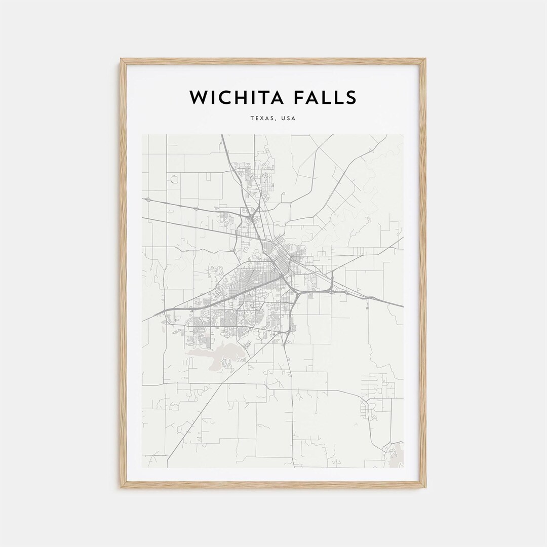 Wichita Falls Map Poster, Wichita Falls Map Print, Wichita Falls Travel ...