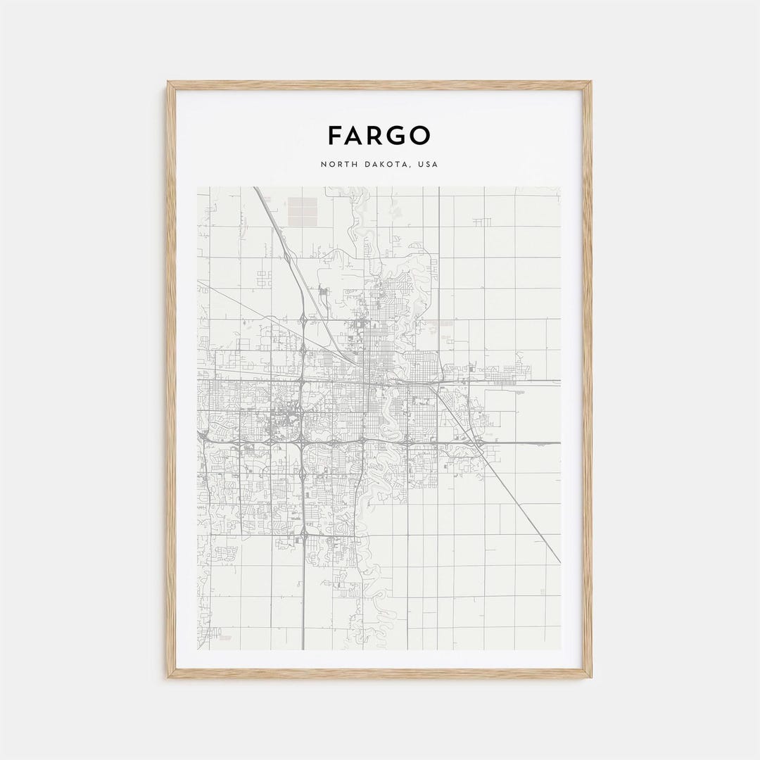 Fargo Map Poster, Fargo Map Print, Fargo Travel Wall Art, Fargo ...
