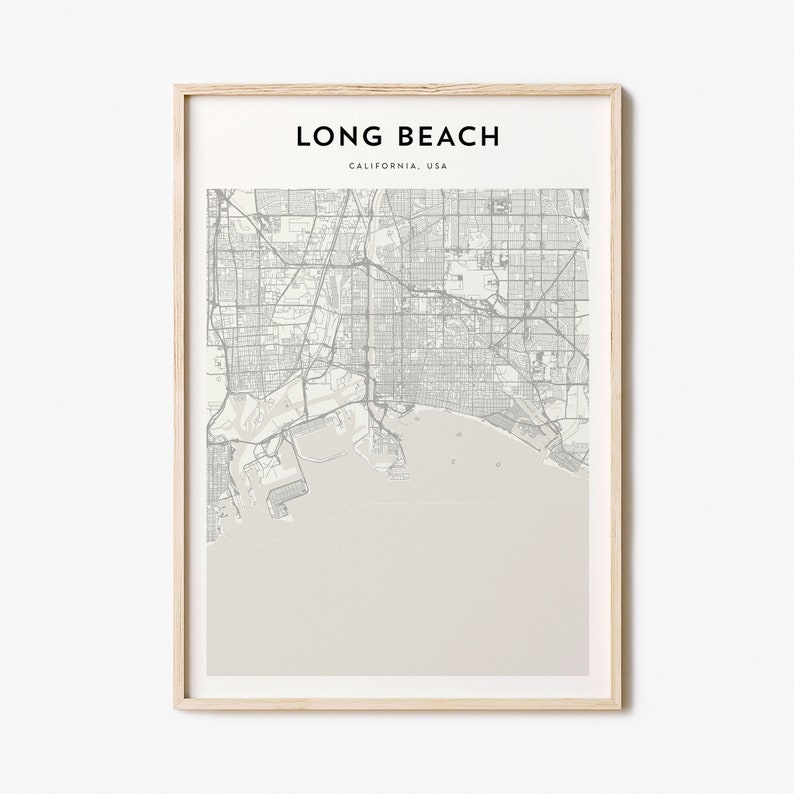 Long Beach Map Poster, Long Beach Map Print, Long Beach Personalized Map Art, Long Beach Wall ...