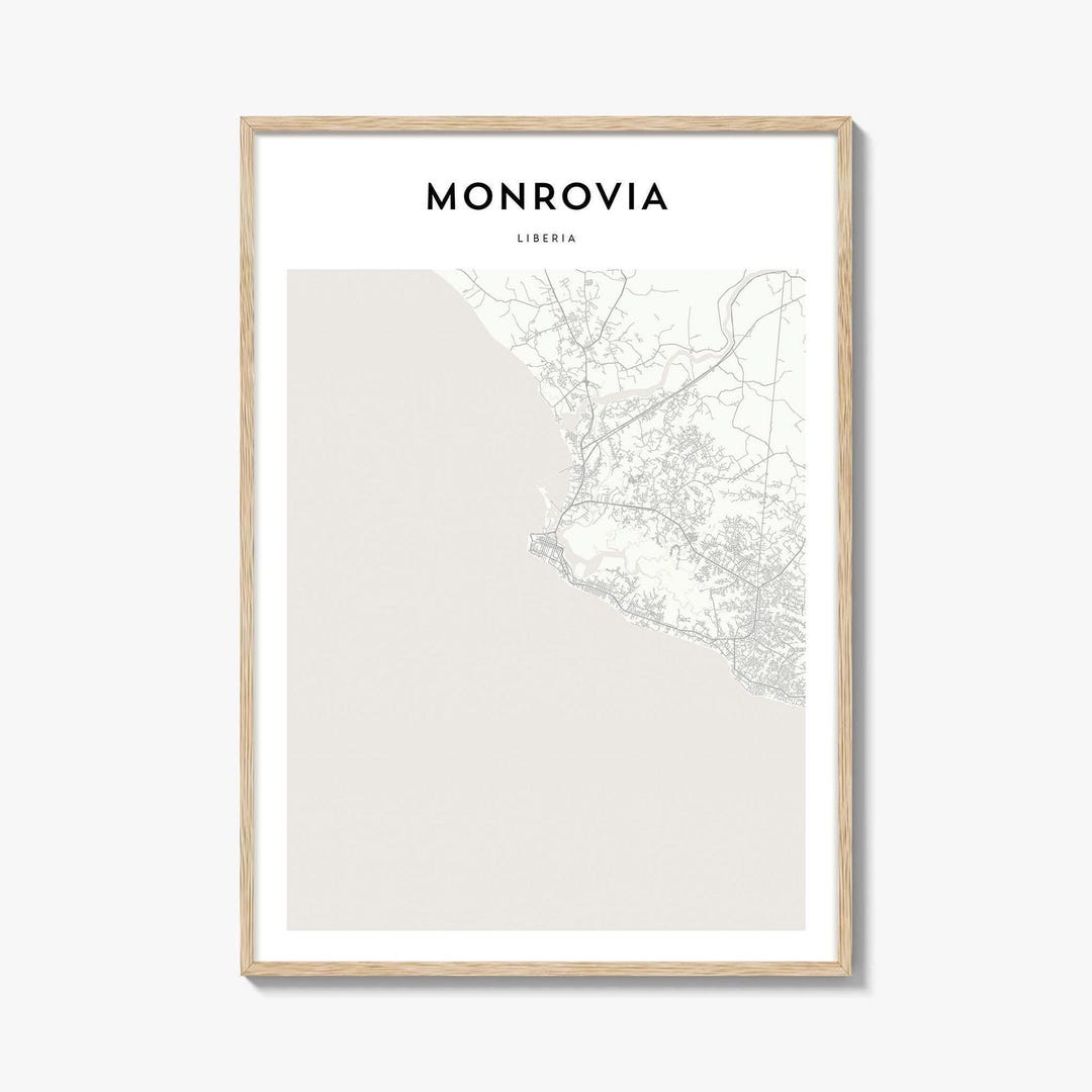 Monrovia Map Print, Liberia Poster, West Africa Wall Art, Monrovia ...