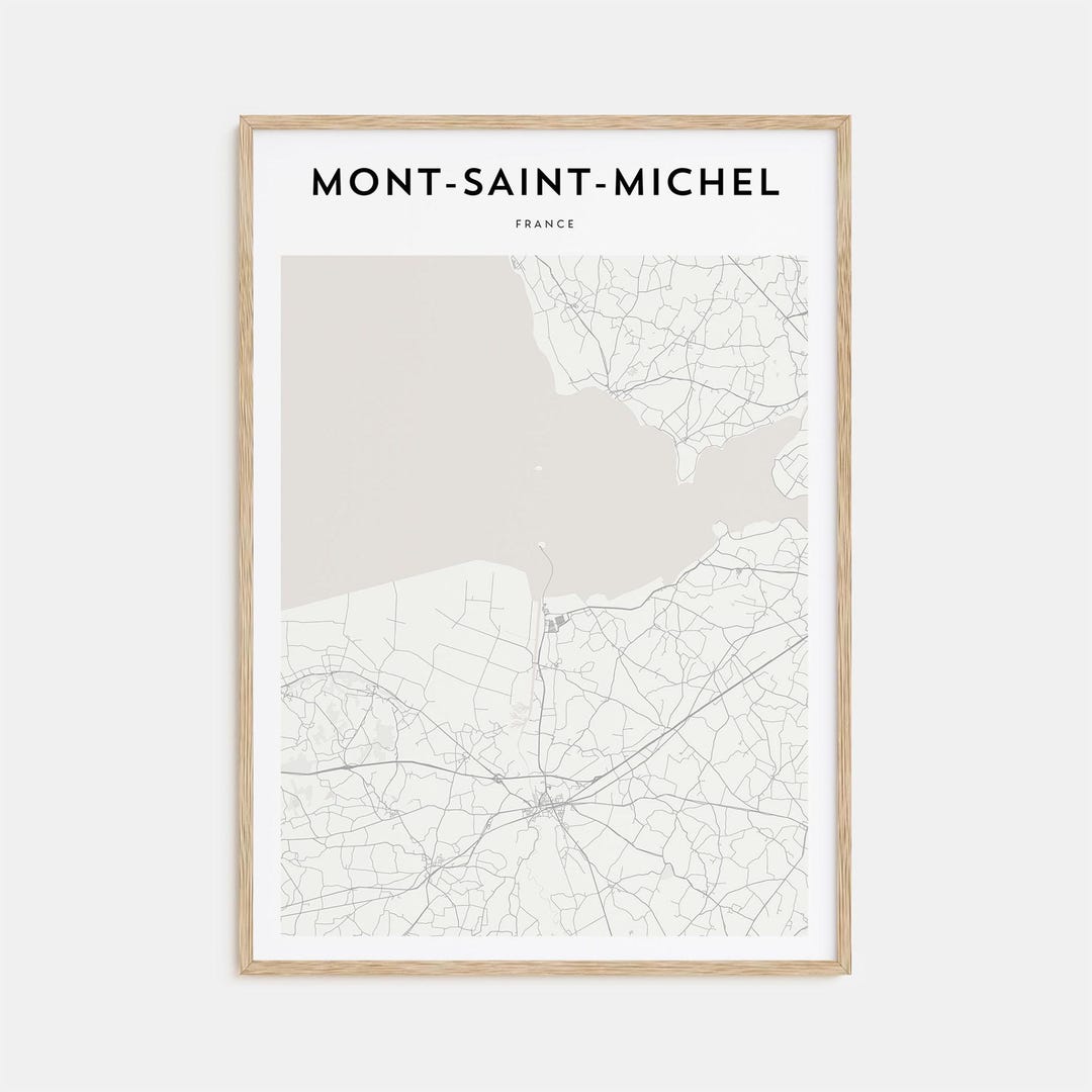 Mont Saint Michel Map Poster, Mont Saint Michel Map Print, Mont Saint ...