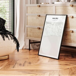 Malibu Map Poster, Malibu Map Print, Malibu Travel Wall Art, Malibu ...
