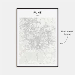 Pune Map Poster, Pune Map Print, Pune Personalized Map Art, Pune Wall ...