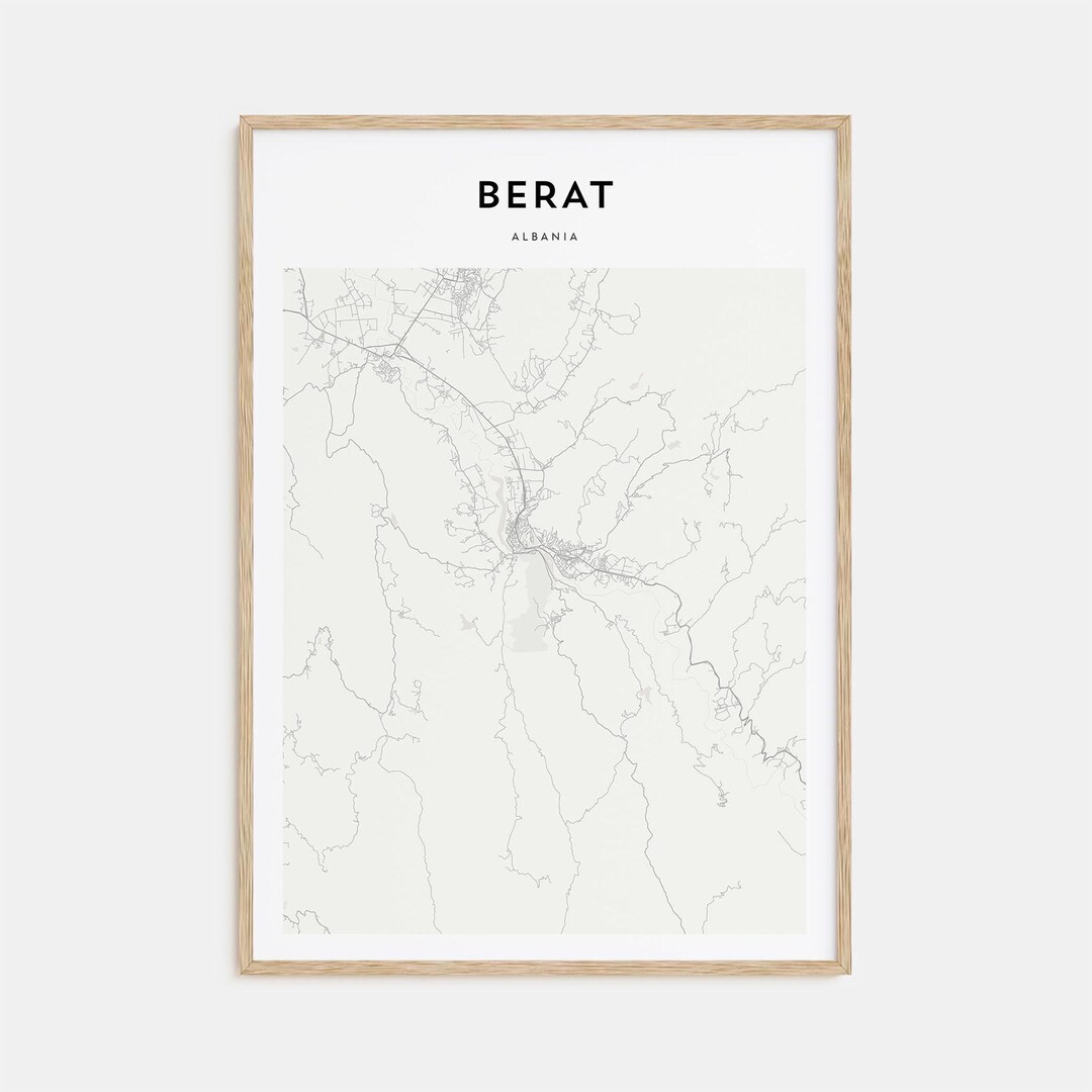 Berat Map Poster, Berat Map Print, Berat Travel Wall Art, Berat ...