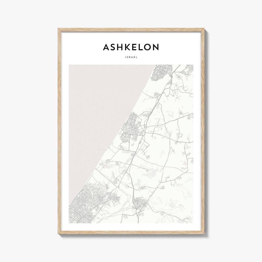 Ashkelon Map Poster, Ashkelon Map Print, Ashkelon Travel Wall Art ...