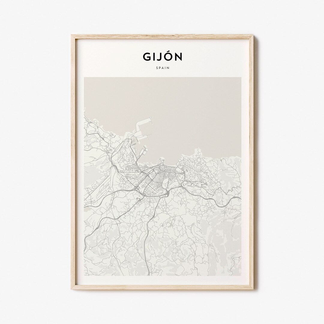 Gijon Map Poster, Gijon Map Print, Gijon Personalized Map Art, Gijon ...