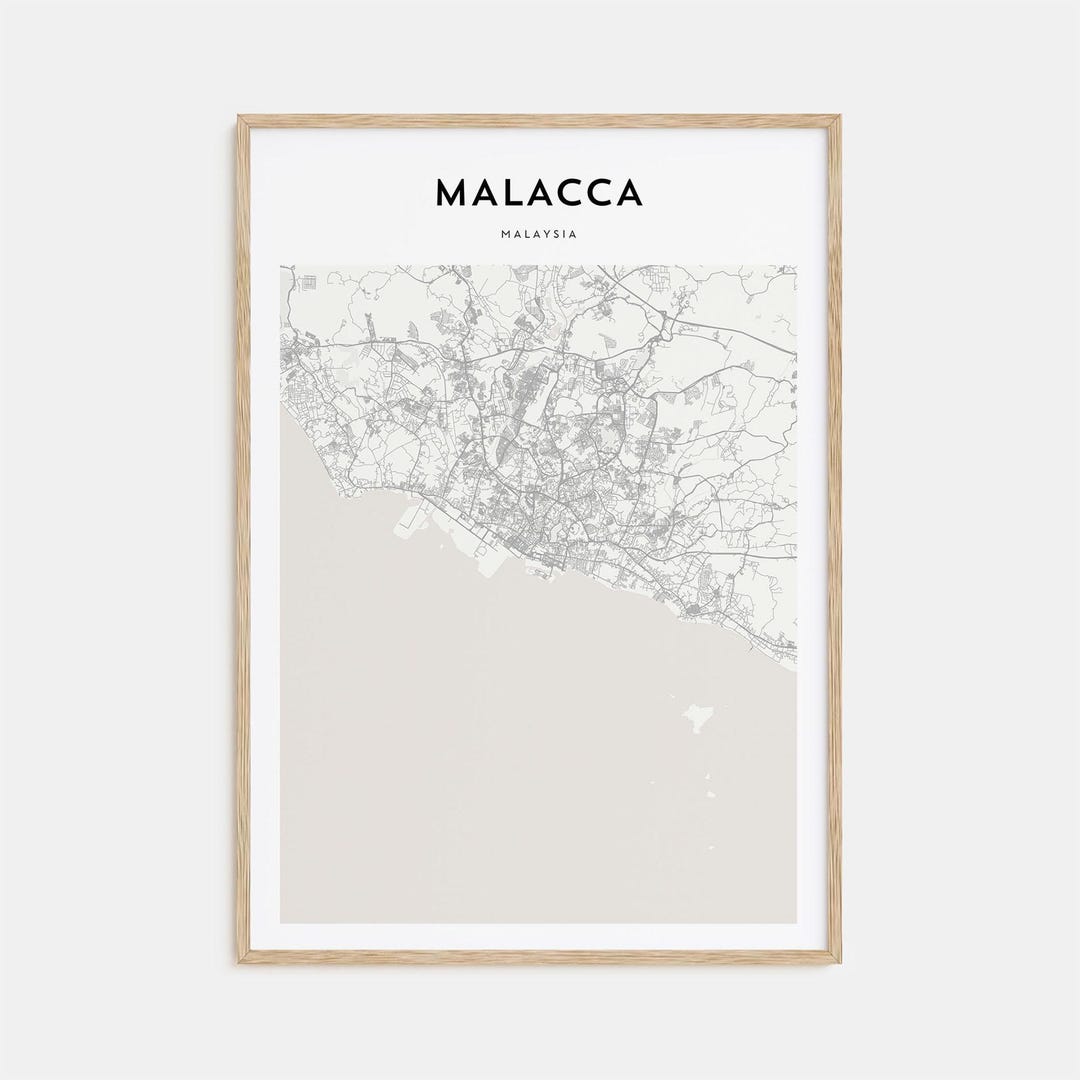 Malacca Map Poster, Malacca Map Print, Malacca Travel Wall Art, Malacca ...