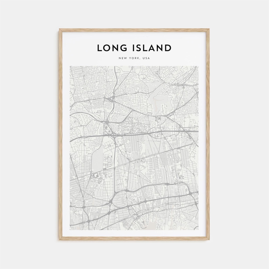 Long Island Map Poster, Long Island Map Print, Long Island Travel Wall ...