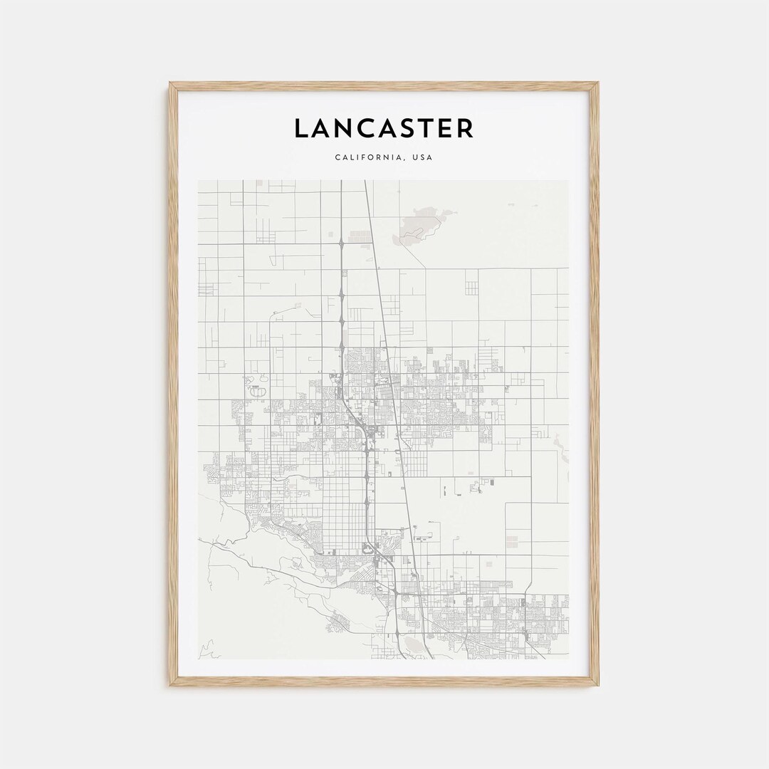 Lancaster Map Poster California, Lancaster Map Print, Lancaster ...