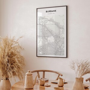 Burbank Map Poster, Burbank Map Print, Burbank Travel Wall Art, Burbank ...