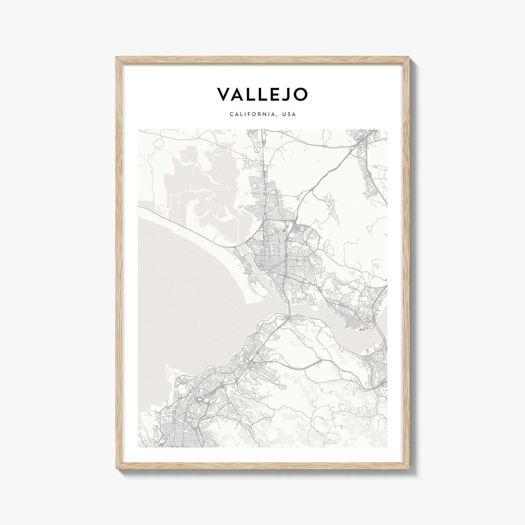 Vallejo Map Poster, Vallejo Map Print, Vallejo Travel Wall Art, Vallejo ...