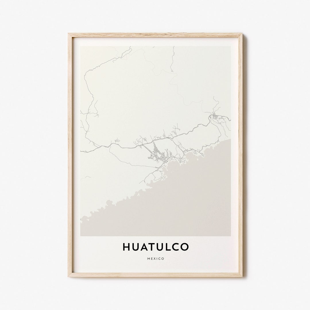 Map of Huatulco Huatulco Map Print Huatulco Map Poster City - Etsy Portugal