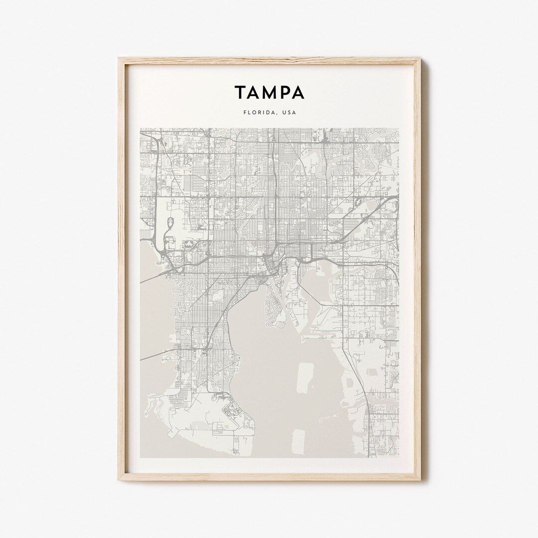 Tampa Map Poster, Tampa Map Print, Tampa Personalized Map Art, Tampa ...