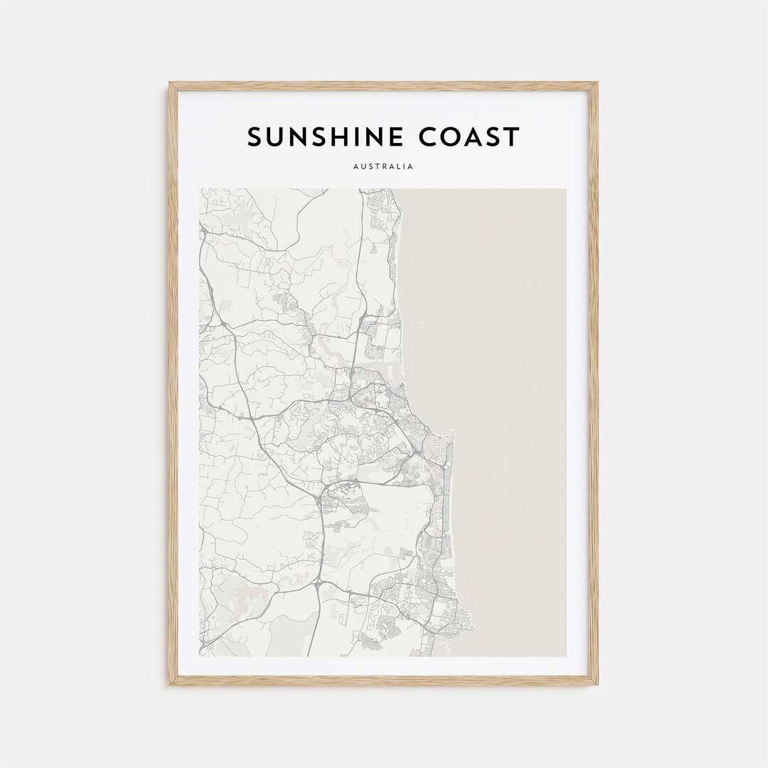 Sunshine Coast Map Poster, Sunshine Coast Map Print, Sunshine Coast ...