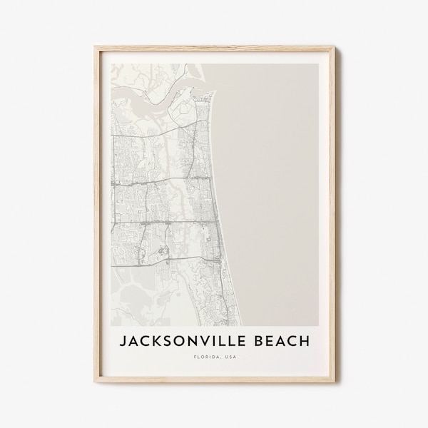 Jacksonville Beaches Map - Etsy