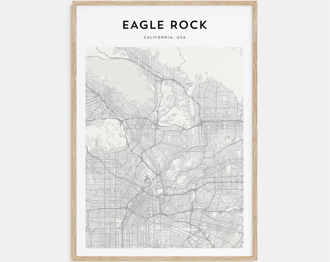 Eagle Rock CA Map Print Hand-drawn Los Angeles California Art Home ...