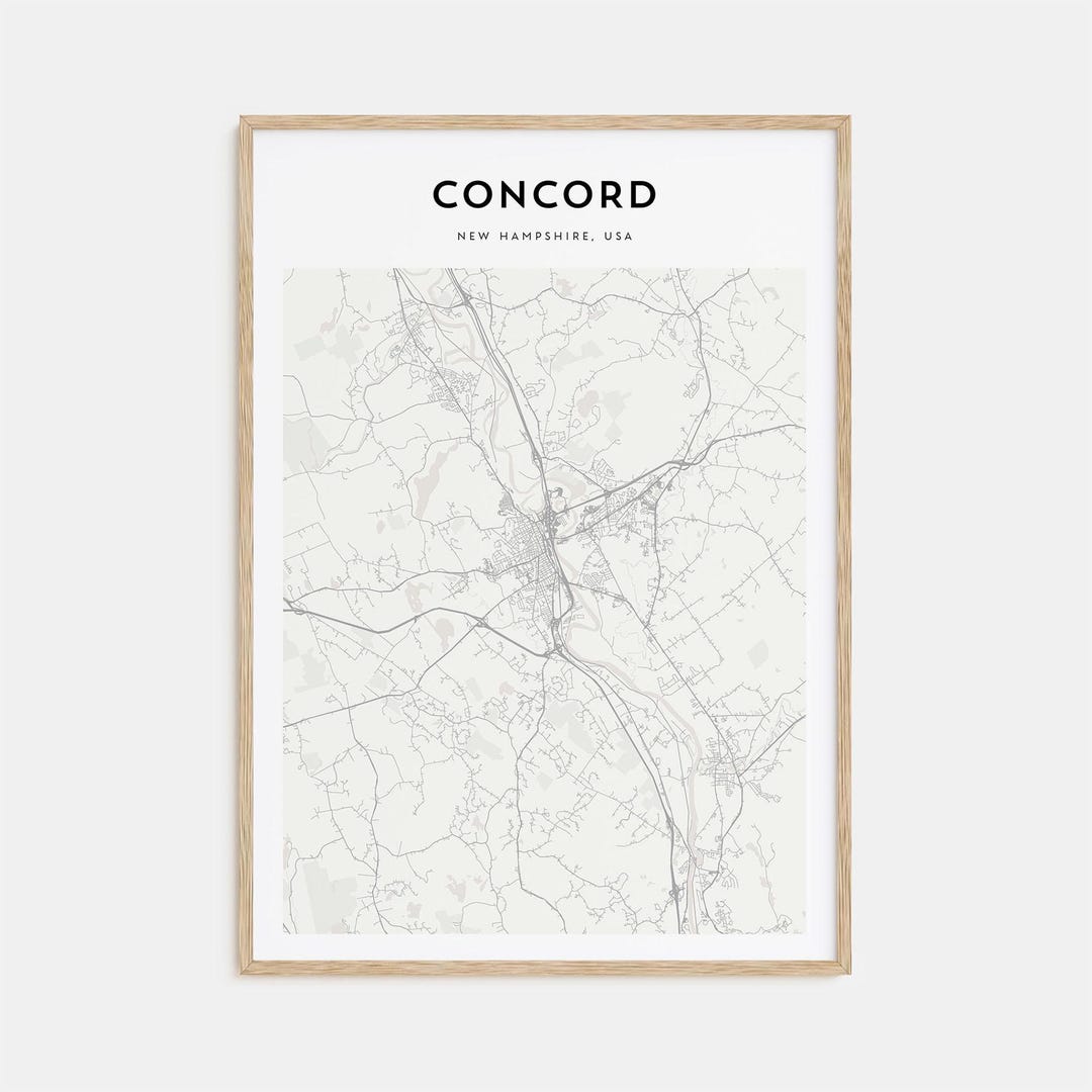 Concord Map Poster, Concord Map Print, Concord Travel Wall Art, Concord ...
