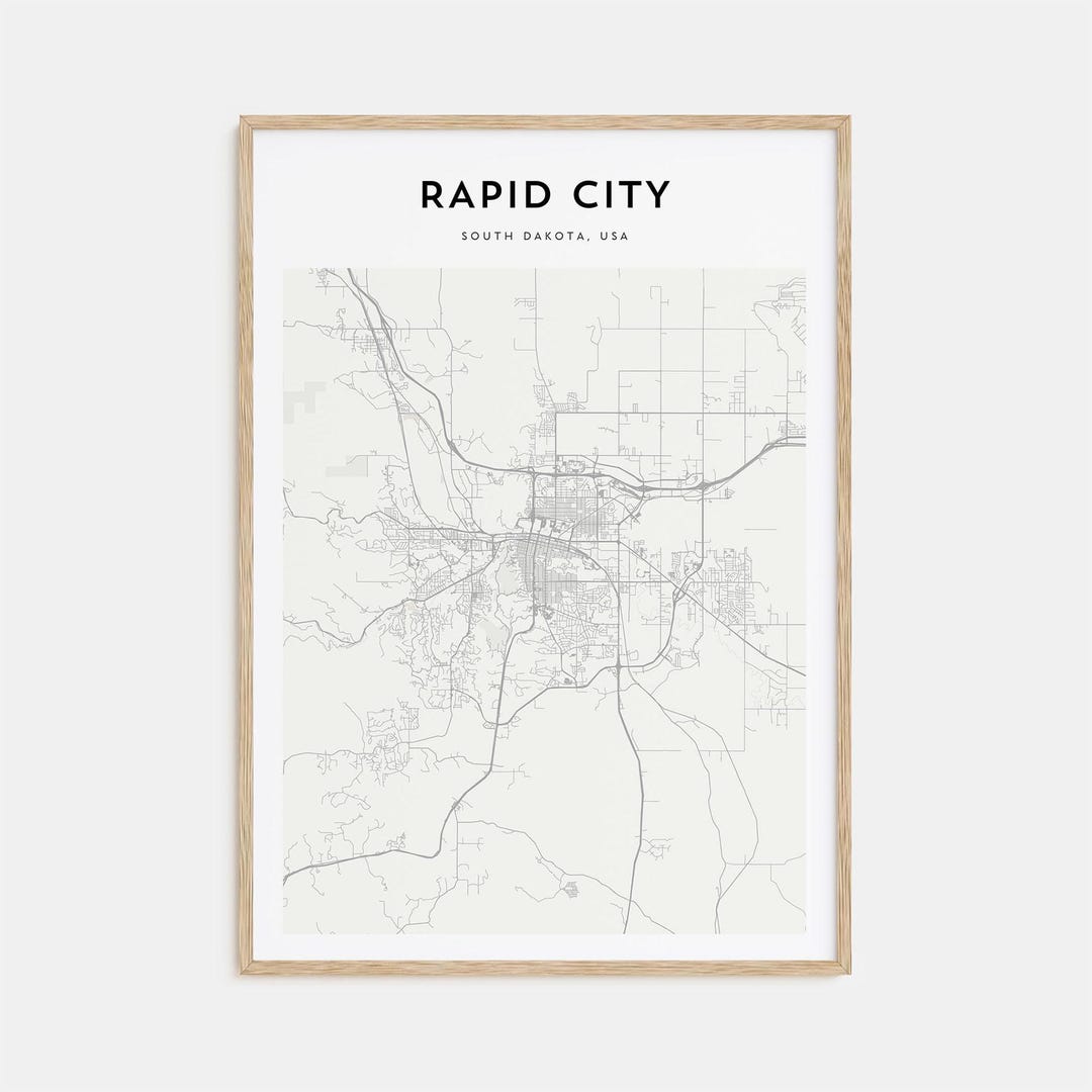 Rapid City Map Poster, Rapid City Map Print, Rapid City Travel Wall Art ...
