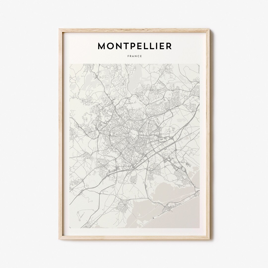 Montpellier Map Poster, Montpellier Map Print, Montpellier Personalized ...