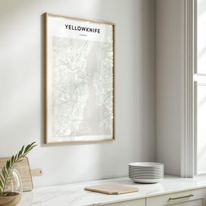 Yellowknife Map Poster, Yellowknife Map Print, Yellowknife Travel Wall ...