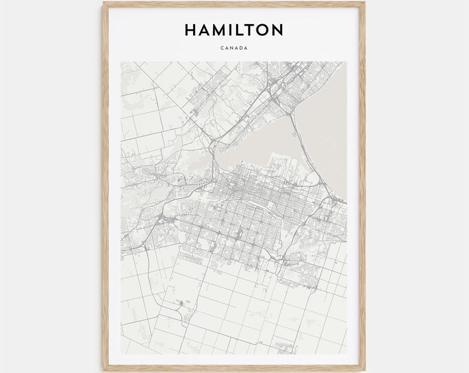 Hamilton Map Print Minimalistic Wall Art Poster City Maps Scandinavian ...