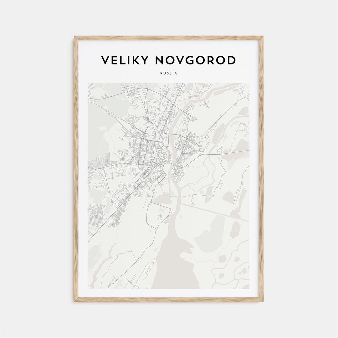 Veliky Novgorod Map Poster, Veliky Novgorod Map Print, Veliky Novgorod ...