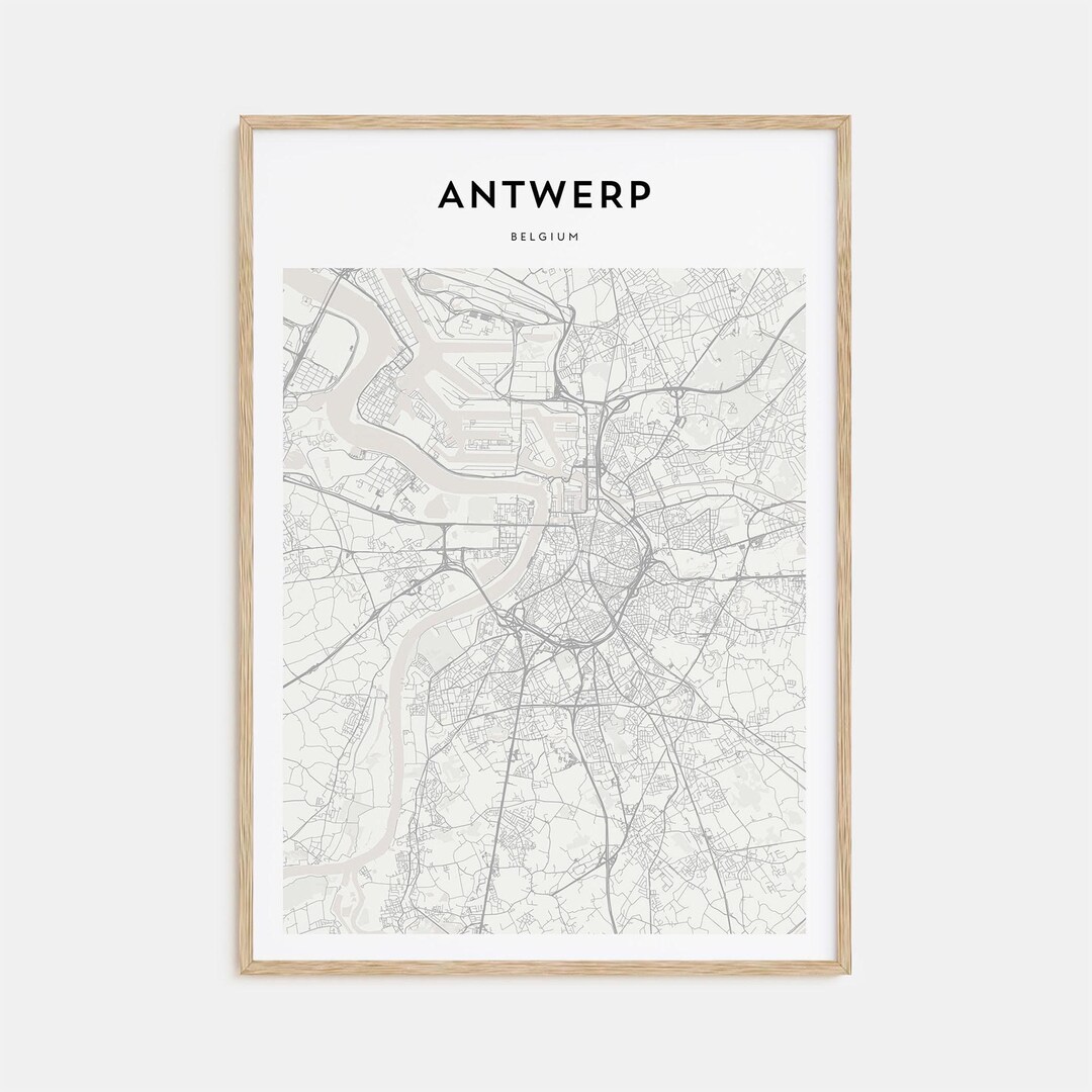 Antwerp Map Poster, Antwerp Map Print, Antwerp Travel Wall Art, Antwerp ...