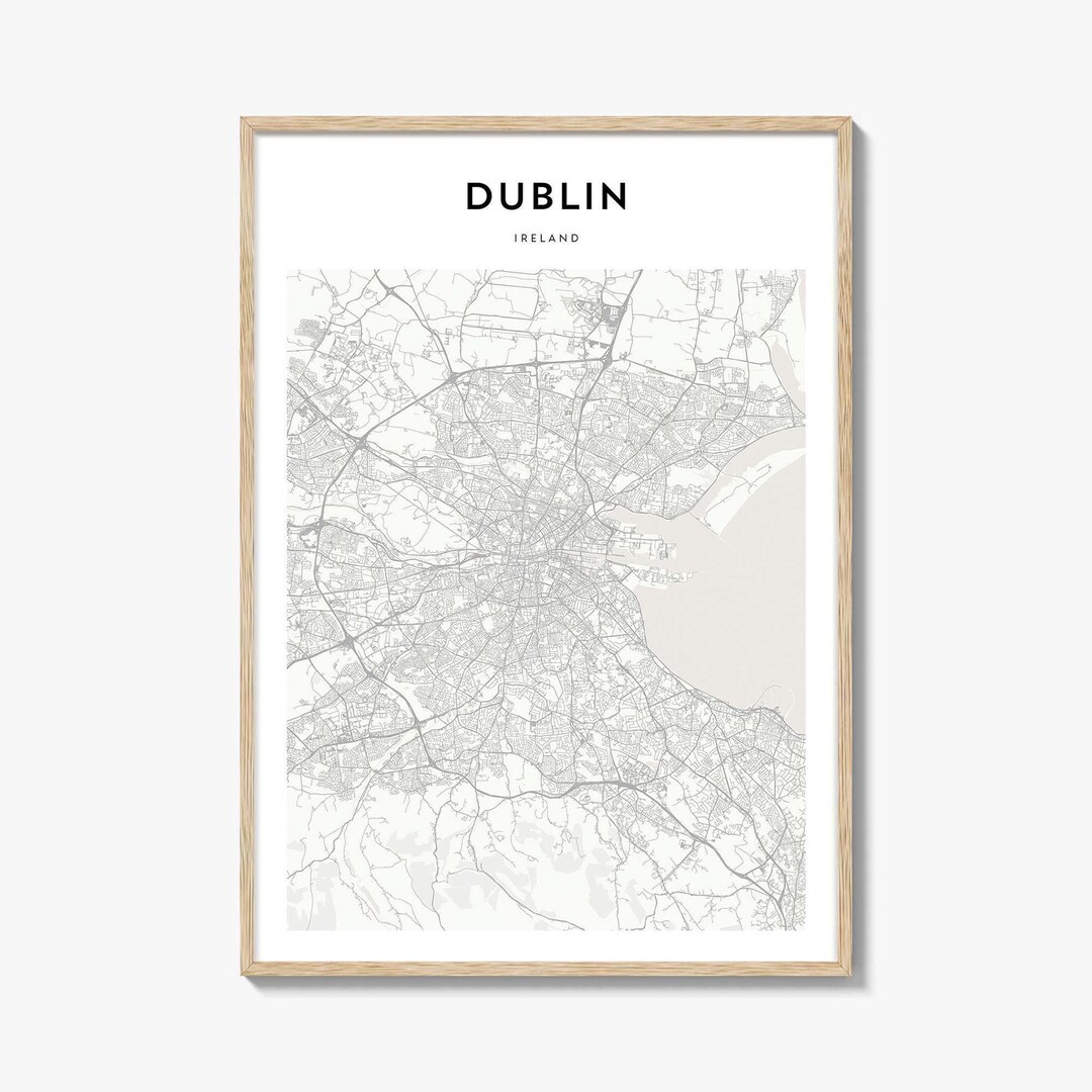 Dublin Map Print, Ireland Poster, Éire Wall Art, Baile Átha Cliath ...