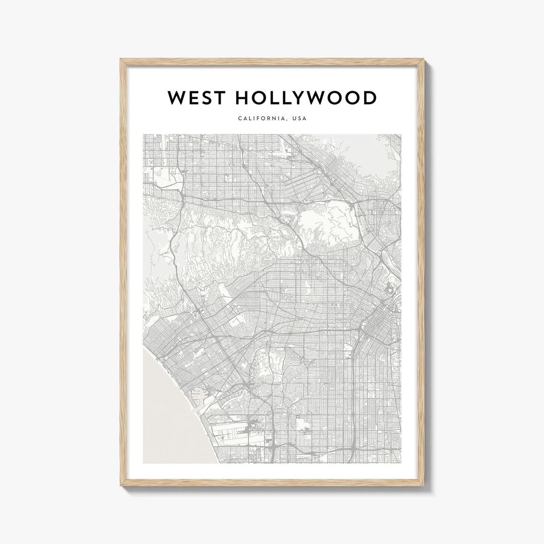 West Hollywood Map Poster, West Hollywood Map Print, West Hollywood ...