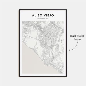 Aliso Viejo Map Poster, Aliso Viejo Map Print, Aliso Viejo Travel Wall ...