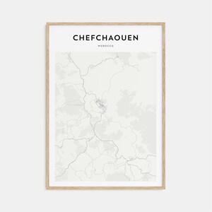 Chefchaouen Map Poster, Chefchaouen Map Print, Chefchaouen Travel Wall ...