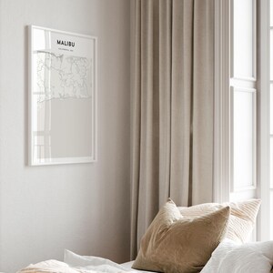 Malibu Map Poster, Malibu Map Print, Malibu Travel Wall Art, Malibu ...